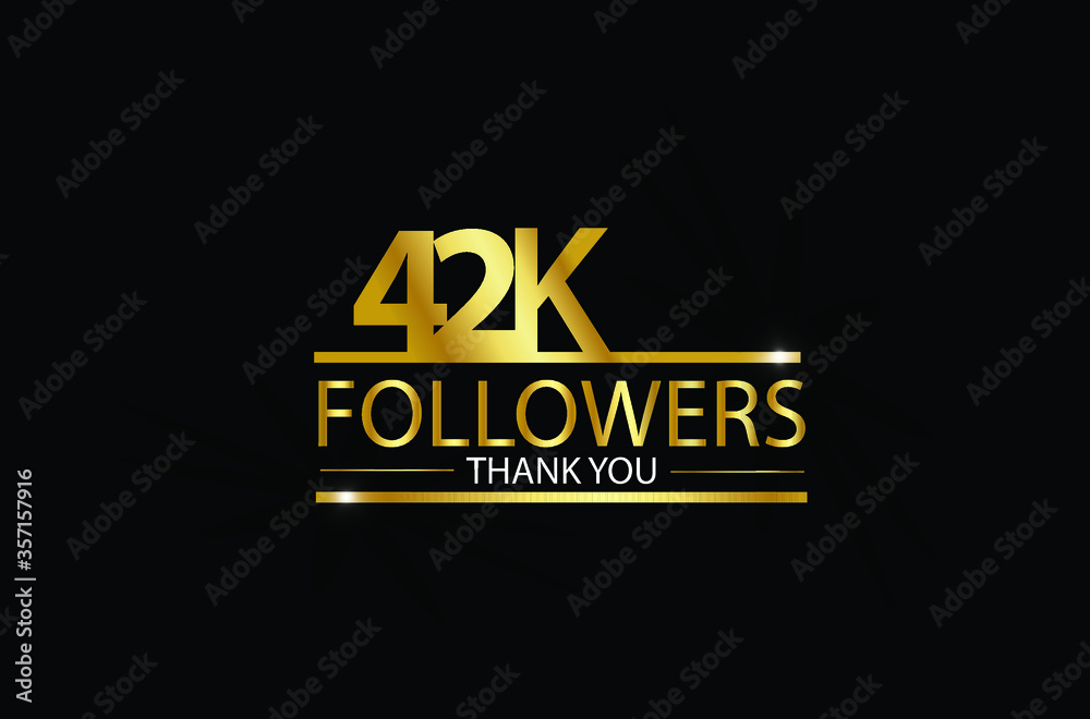 42K, 42.000 Followers celebration logotype. anniversary logo with ...