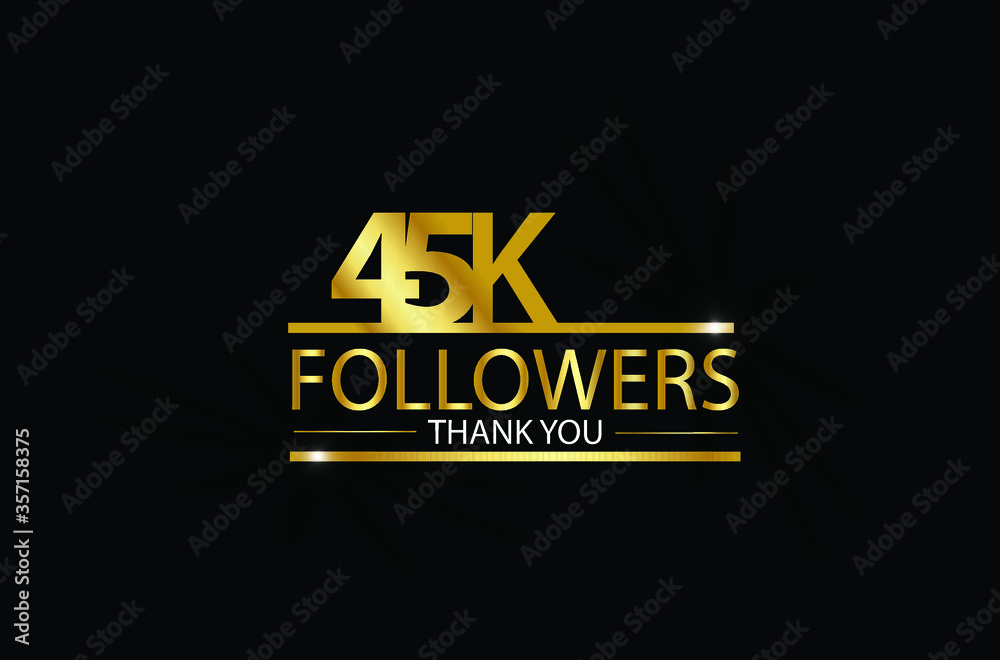 45K, 45.000 Followers celebration logotype. anniversary logo with ...
