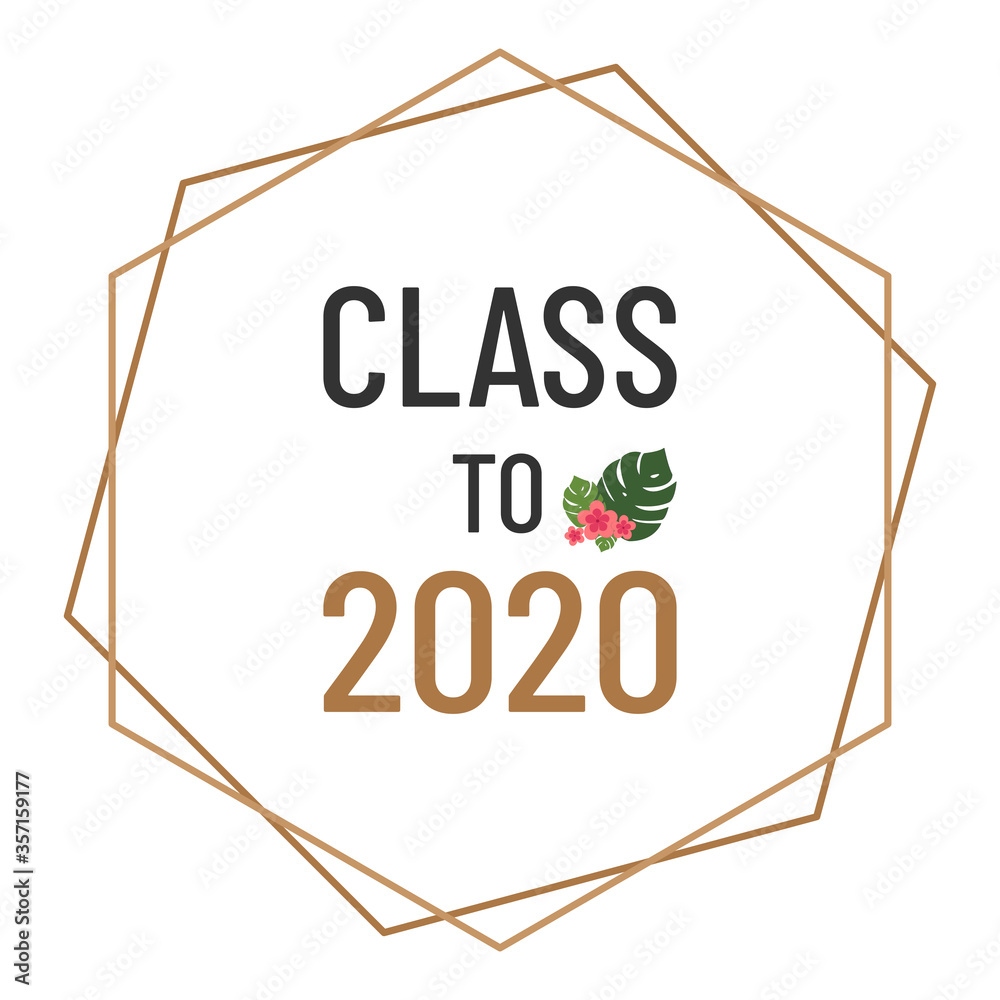 Class of 2020 icon. Teaching and learning in 2020. Congratulations font ...