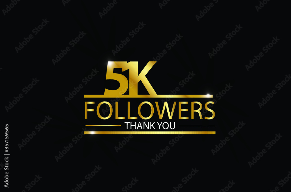 51K, 51.000 Followers celebration logotype. anniversary logo with ...