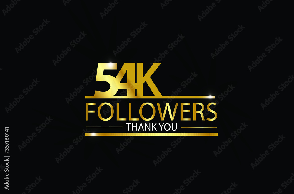 54K, 54.000 Followers celebration logotype. anniversary logo with ...