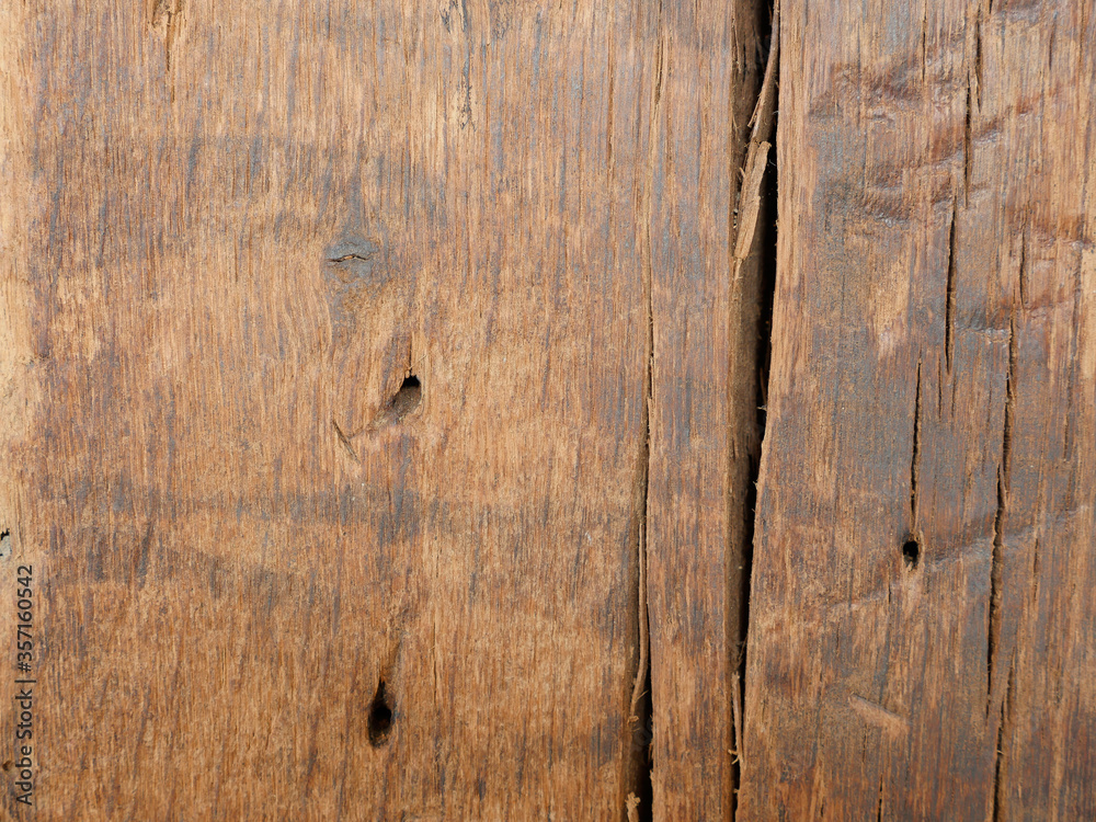 Background picture of middle brown old oak wood with cracks and old ...