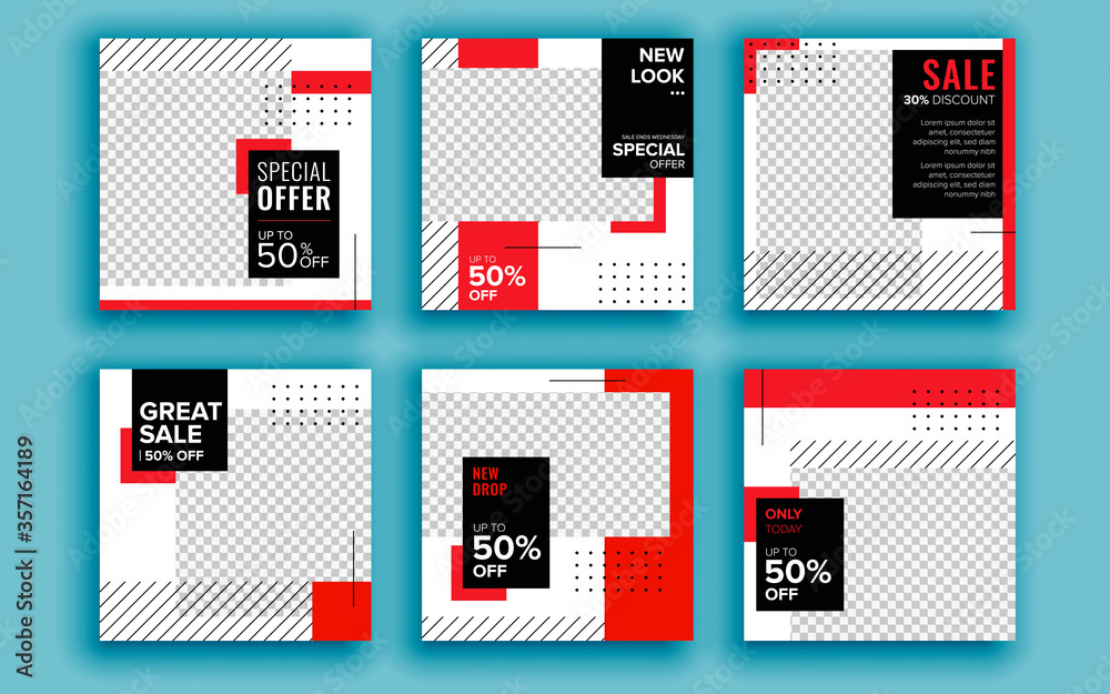 Set of sale banner template design. Vector illustration. Stock Vector ...