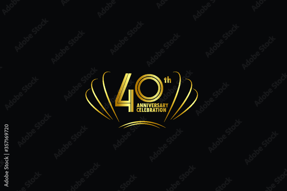 40 years anniversary celebration logotype. anniversary logo with golden ...