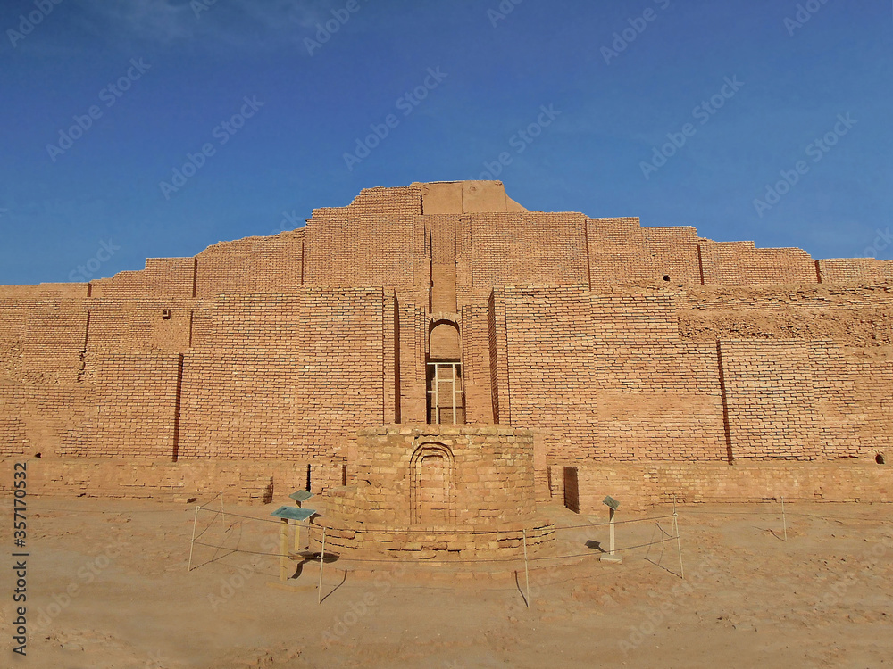 Main facade of ziggurat Chogha Zanbil, Shush, Iran. Structure built in ...