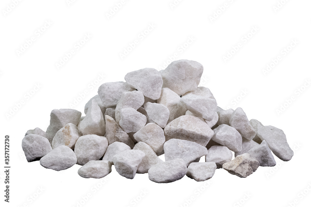 Marble rubble 10-20mm in a small pile on a white background. Crushed ...