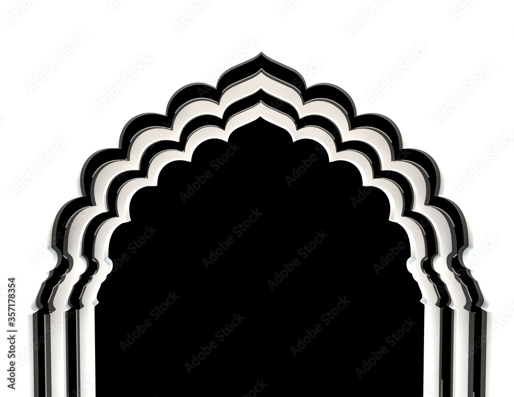 Mosuqe arches architectural heritage islamic symbol Stock Illustration ...