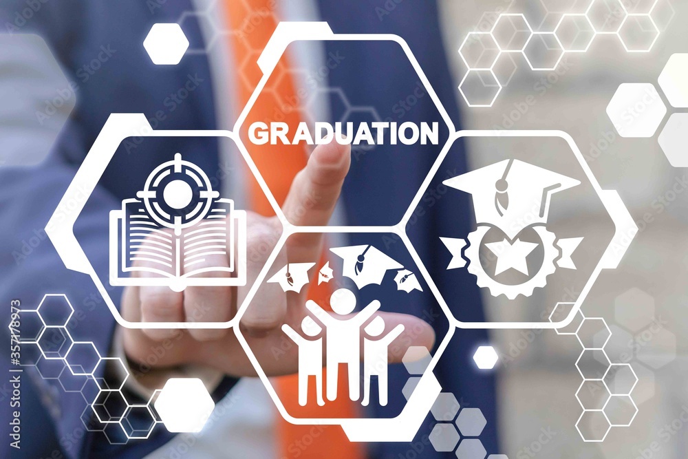 Graduation Education Achievement Successful Concept. Graduates Throwing ...