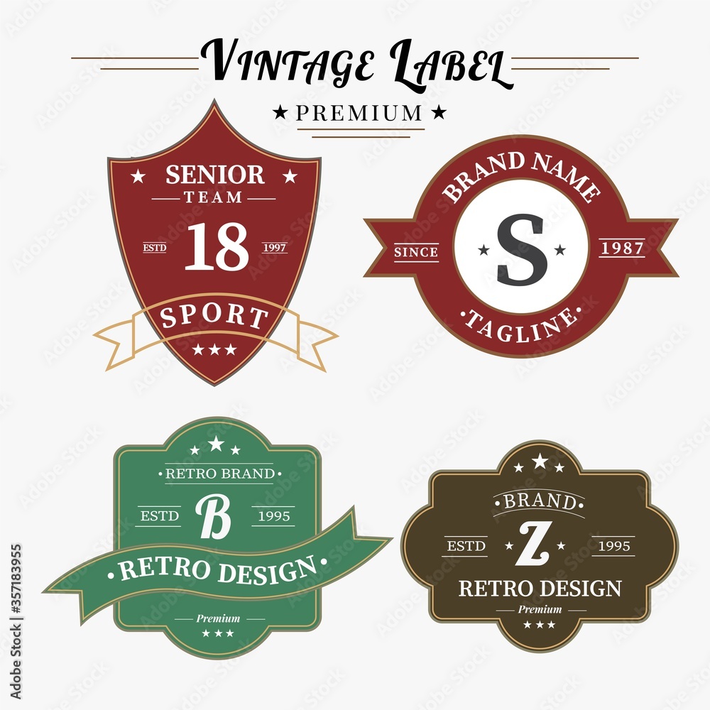 Set of retro vintage badge logo design. Old badges. Vintage sign, retro ...