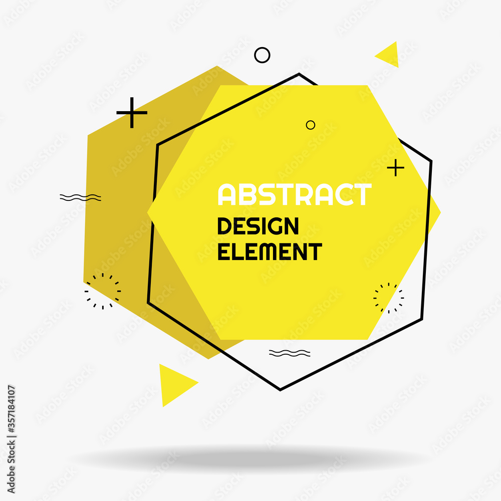 Modern design element with yellow color and black outline, designed in ...