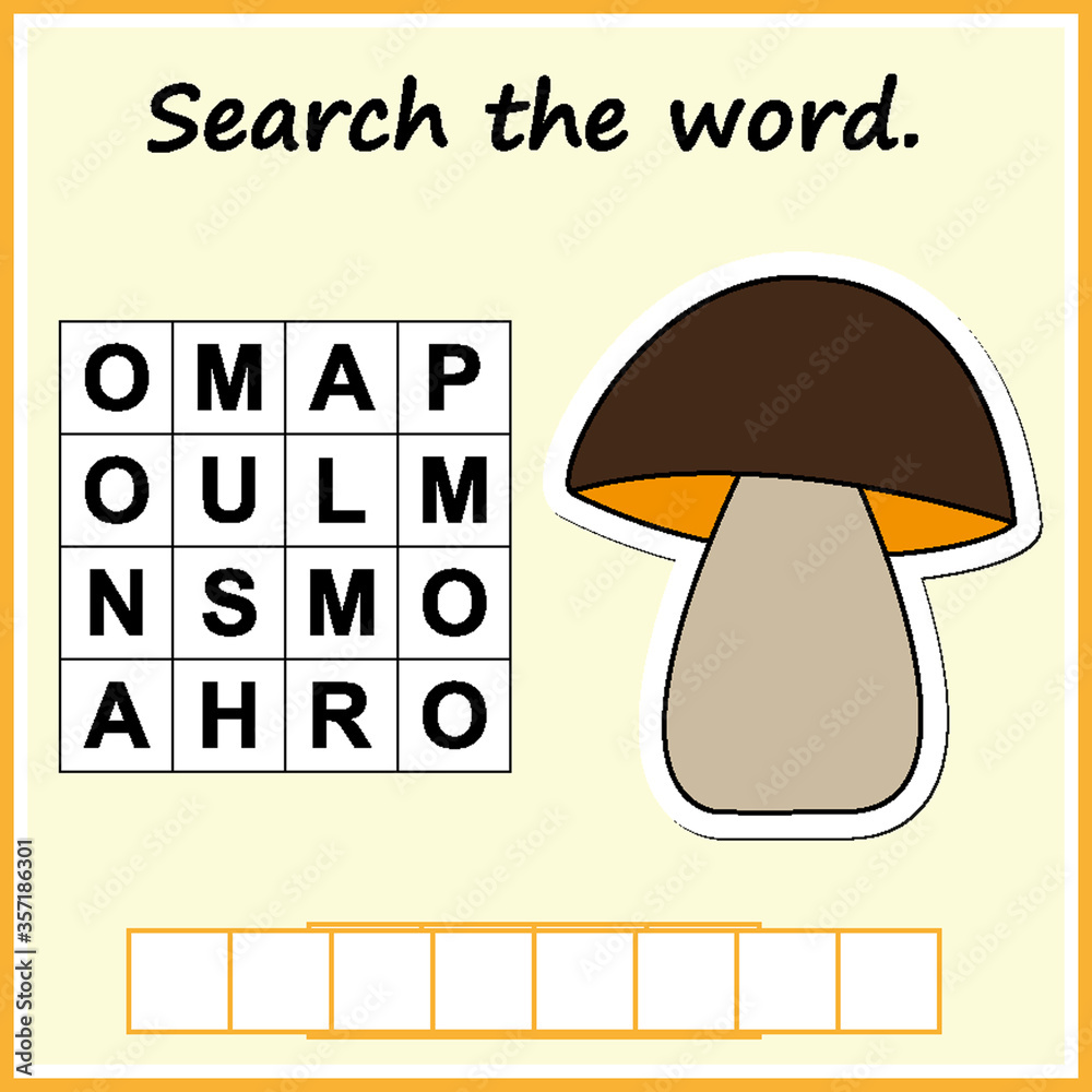 worksheet for preschool kids. Words educational game for children. Find ...