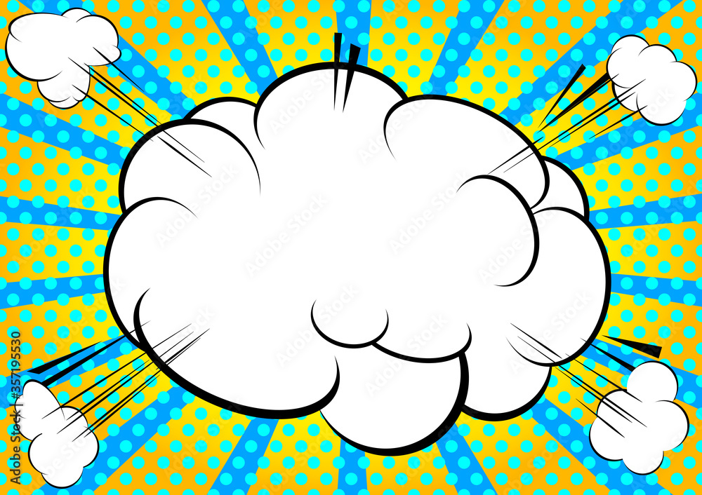 Cartoon design colored background. Comic book backdrop illustration ...