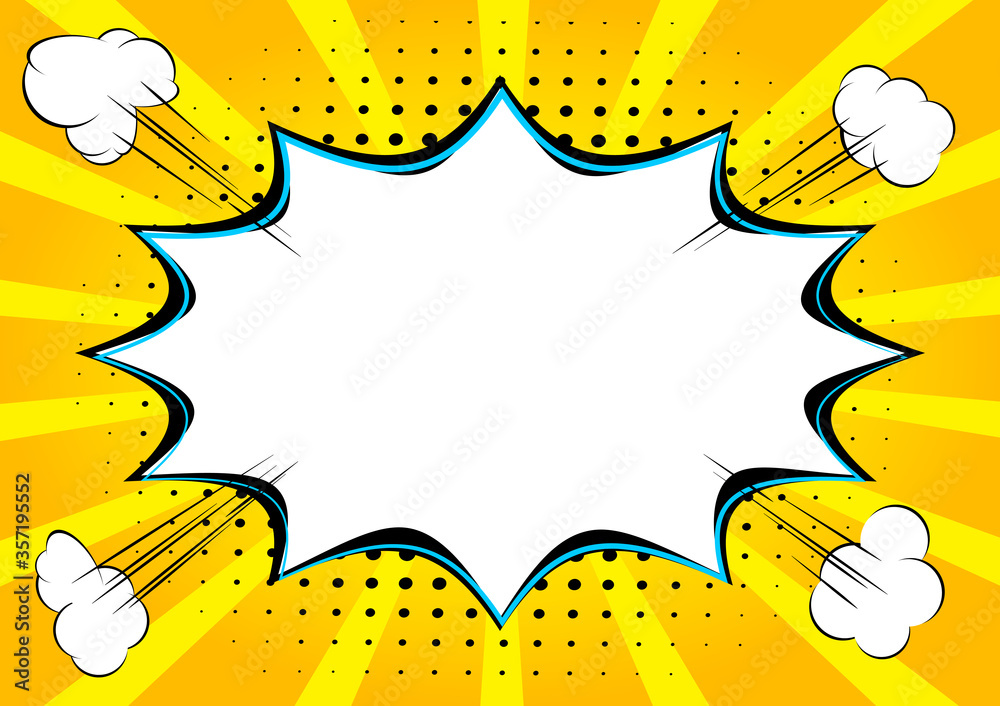 Cartoon design colored background. Comic book backdrop illustration ...