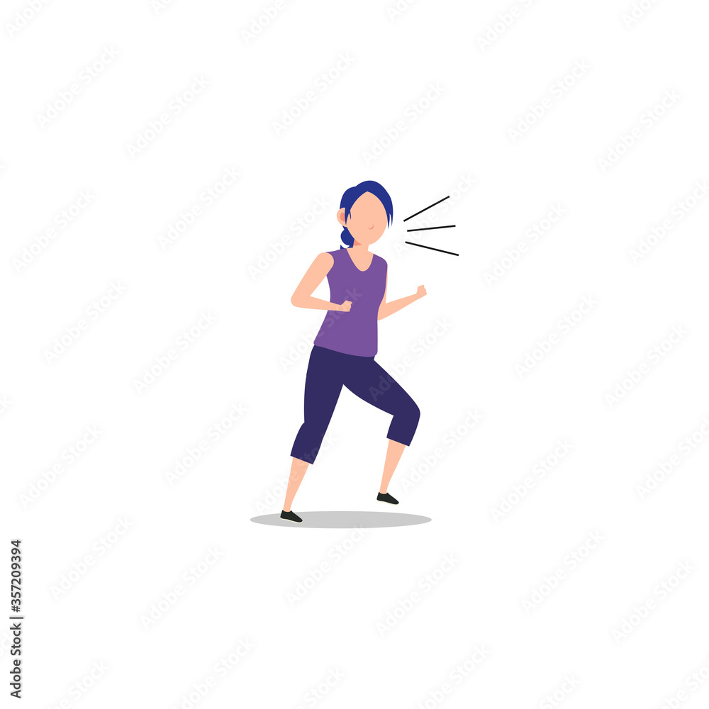 Cartoon character illustration of human action poses postures. Flat ...