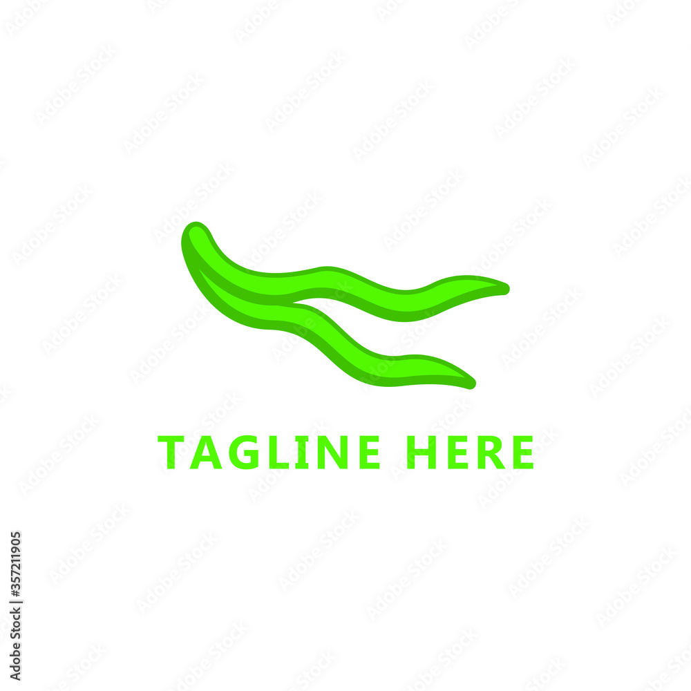 abstract green bean logo vector illustration. bean logo character ...