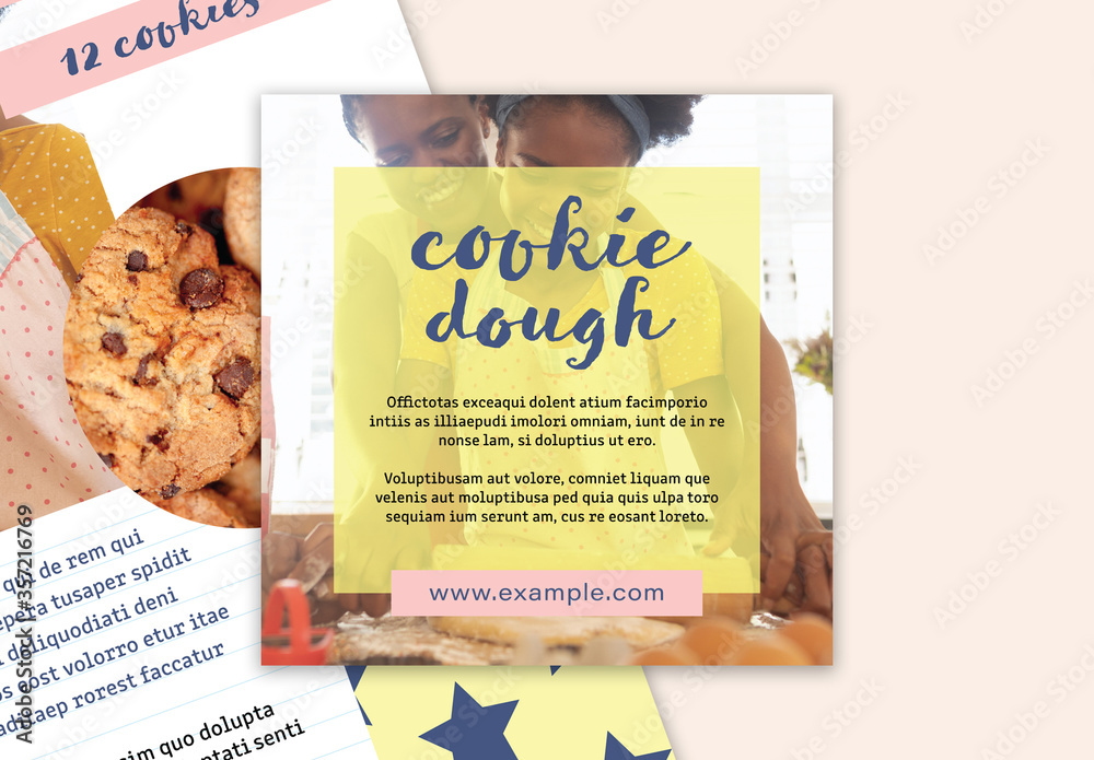 Social Media Recipe Post Layouts Stock Template | Adobe Stock