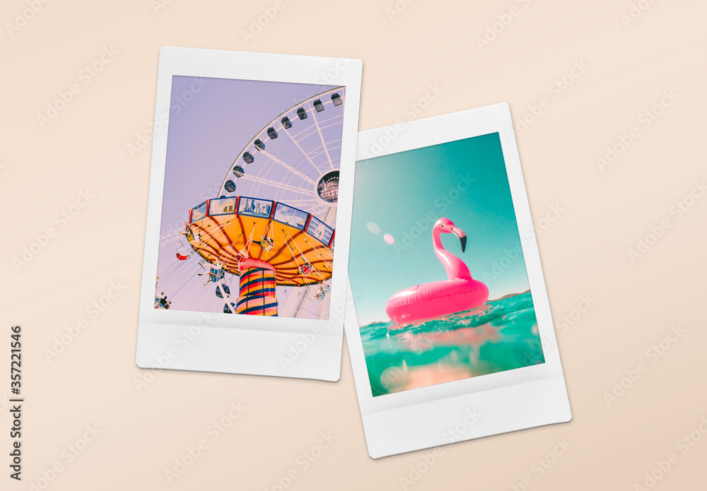 Instant Photo Snapshot Pictures Mockup Stock Template | Adobe Stock