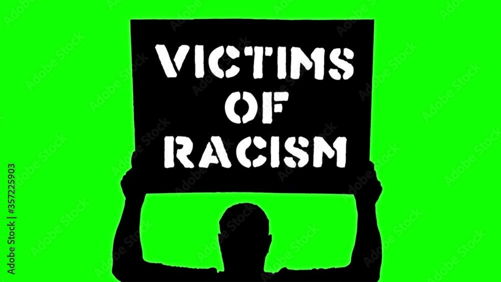 Vidéo Stock Animation. black silhouette of protester holds poster ...