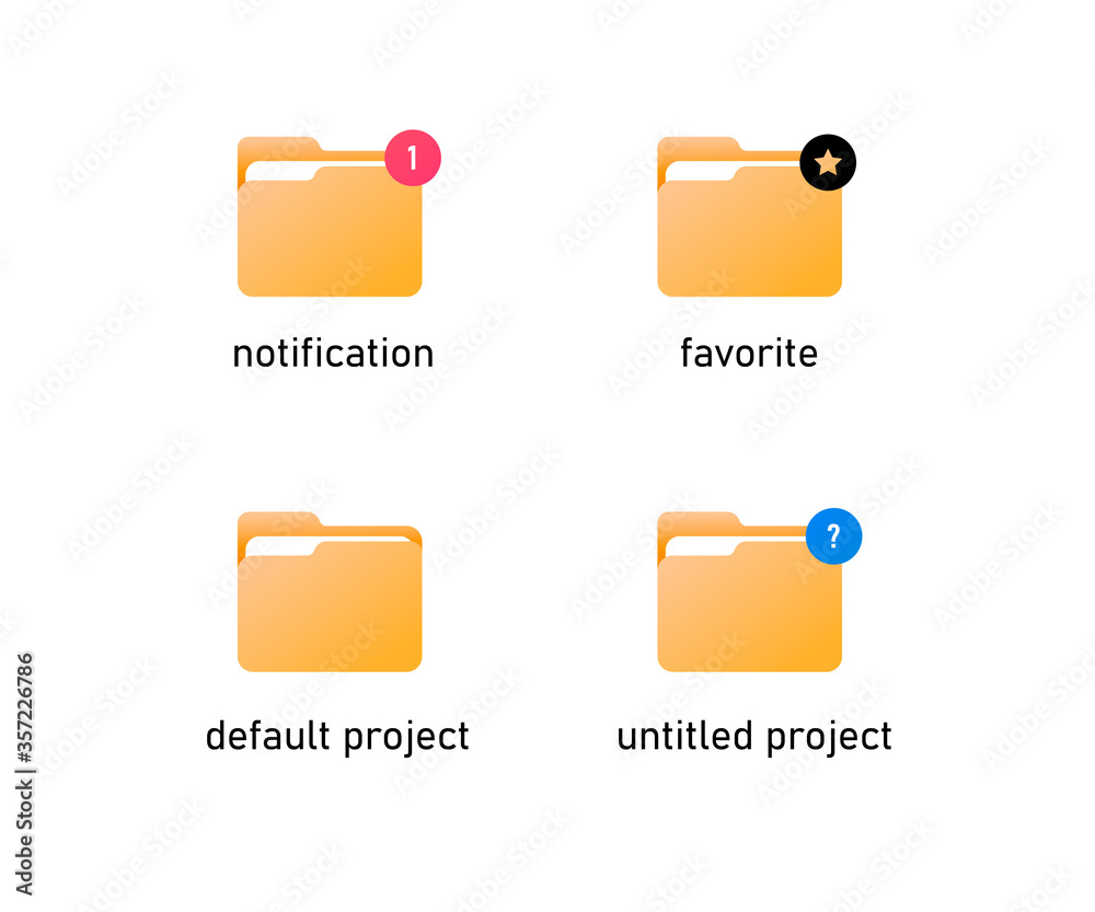 vector folder icons in different statuses. vector flat folder icons ...