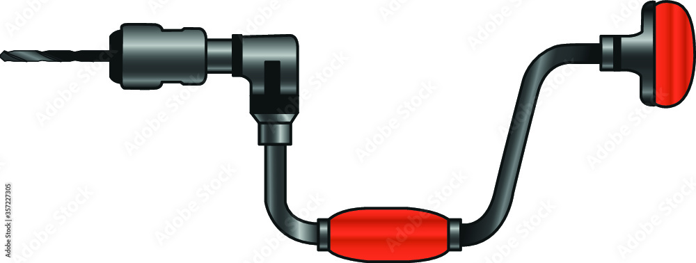 Image of a hand drill. Hand drill - a tool for drilling holes in ...