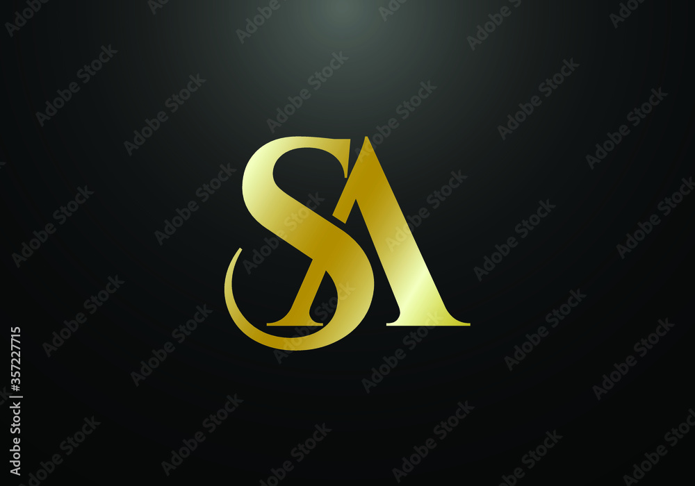 Vetor de Initial Monogram Letter S A Logo Design Vector Template. S A ...