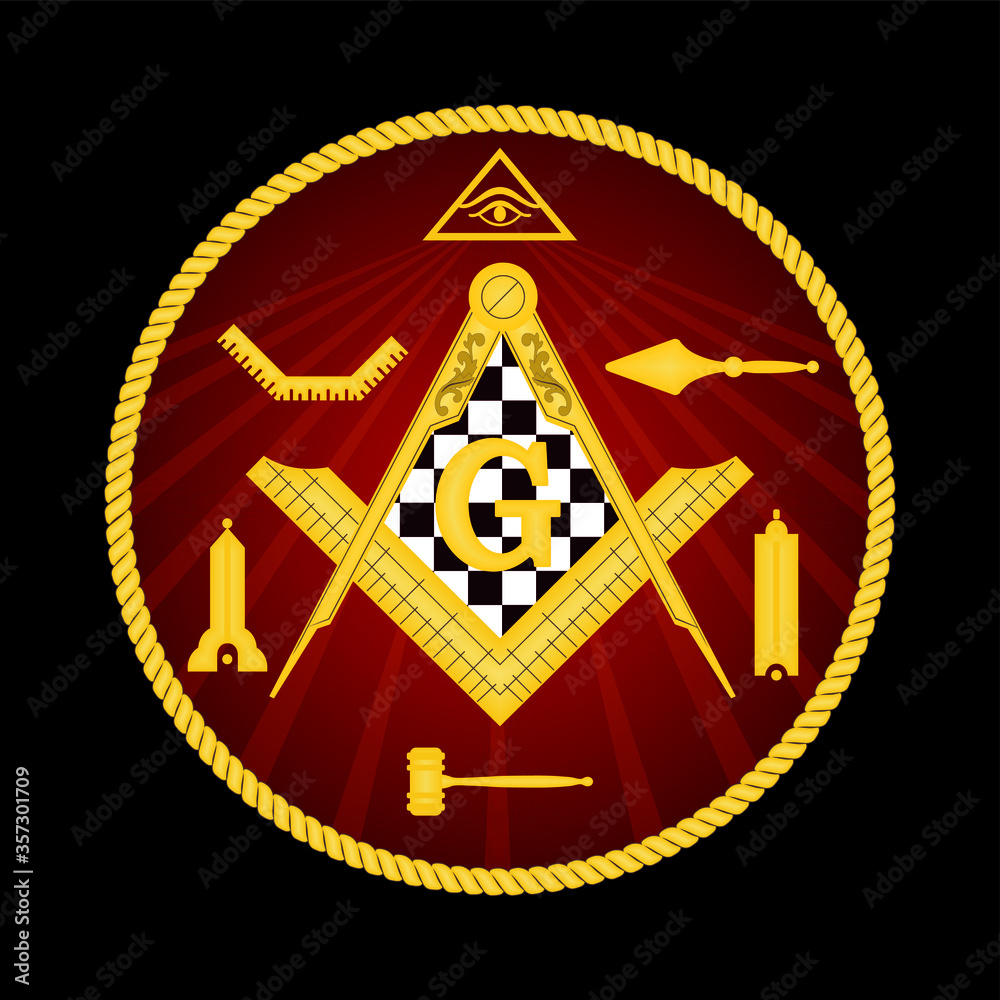 Mason symbol. Freemasonry and secret societie emblem sign. Stock Vector ...