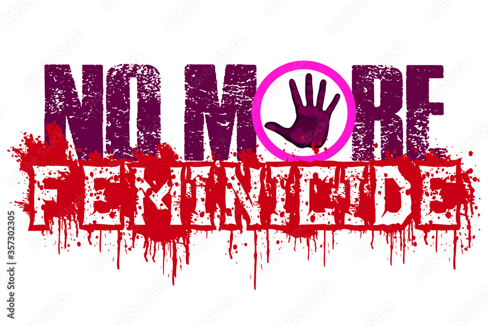 Feminism banner against feminicide blood typography. Stock Vector ...
