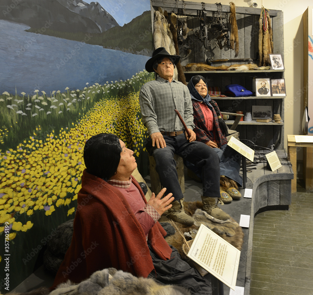 Exposition of the museum. The Dawson City Museum, housed in the ...