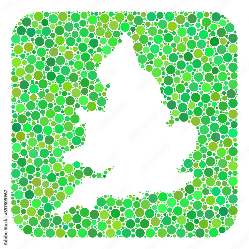 Map of England collage composed with rounded rectangle and subtracted ...