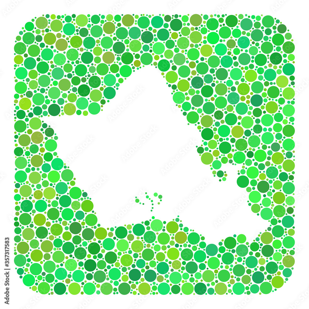 Map of Oahu Island mosaic designed with rounded rectangle and stencil ...