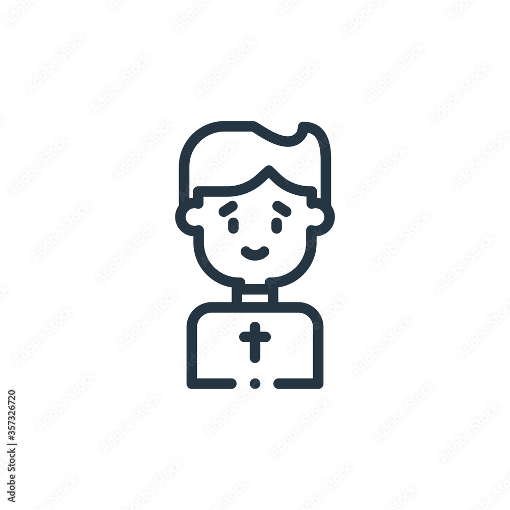 priest vector icon. priest editable stroke. priest linear symbol for ...