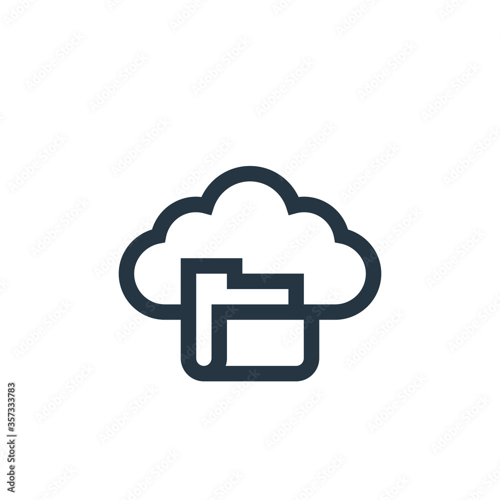 cloud storage vector icon. cloud storage editable stroke. cloud storage ...