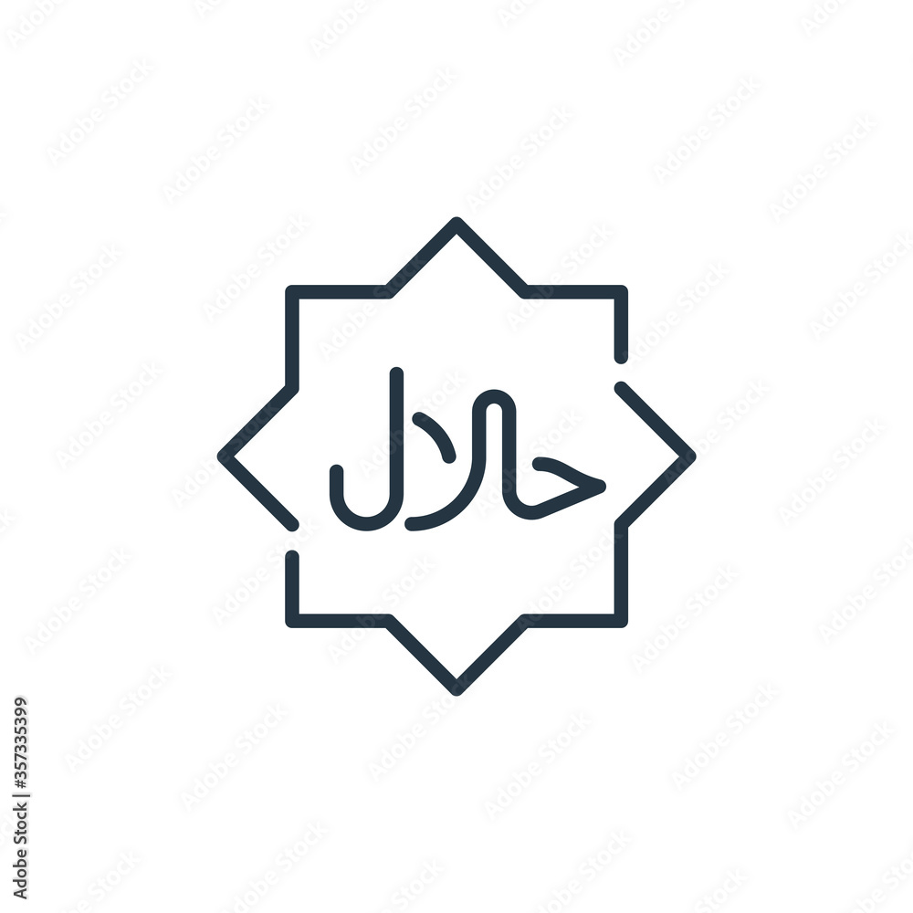 halal vector icon. halal editable stroke. halal linear symbol for use ...