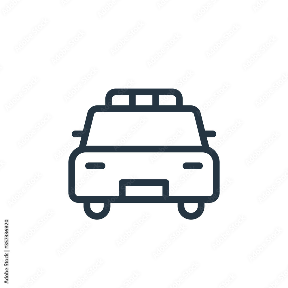 police car vector icon. police car editable stroke. police car linear ...