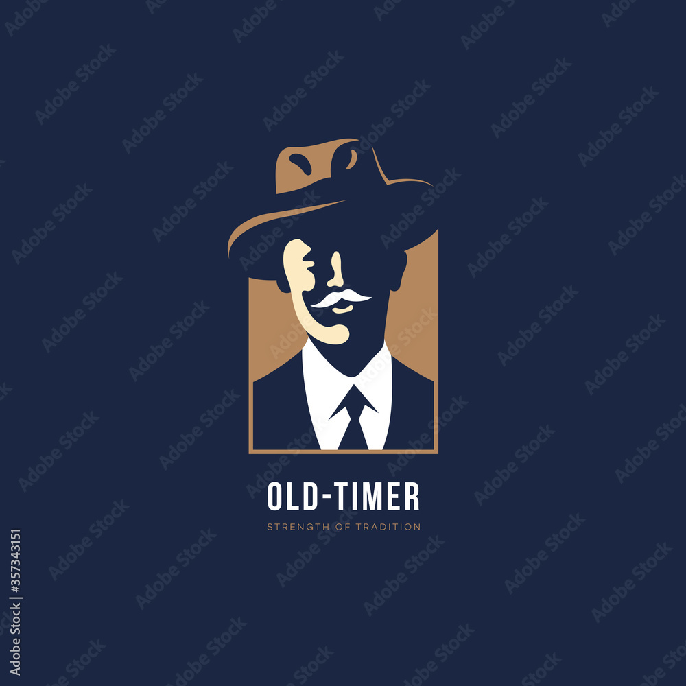 Old man logo Stock Vector | Adobe Stock