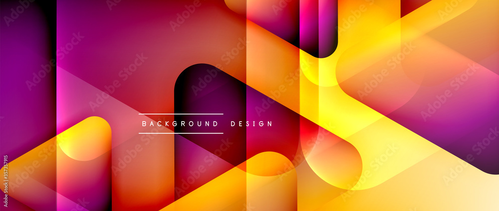 Triangle shapes geometric abstract background. 3D shadow effects and ...