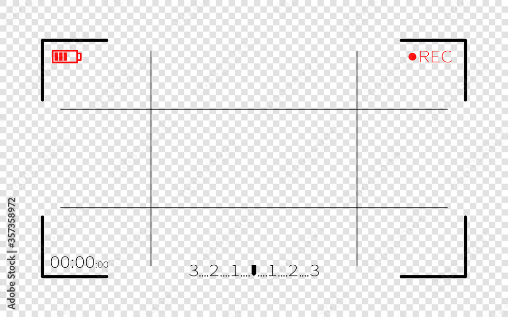 Camera display vector viewfinder; video cam screen background ...
