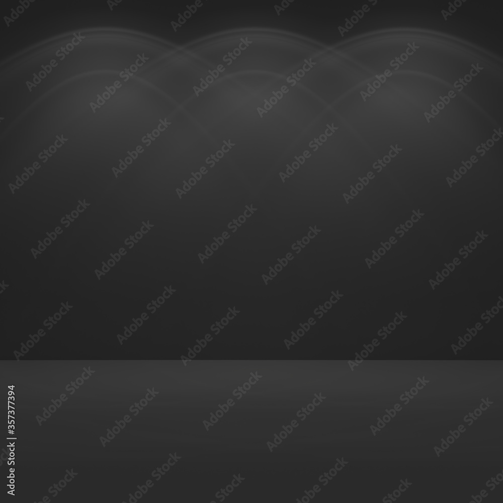 Black stage backdrop with ies spotlight on dark background for product ...