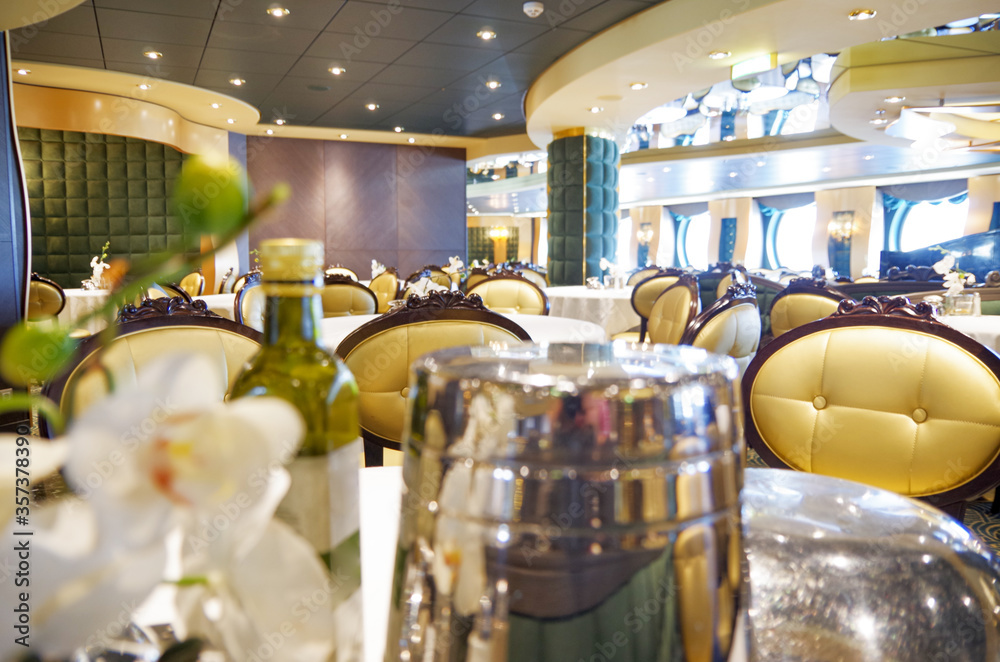 Elegant and formal dining room or restaurant onboard luxury MSC Cruises ...