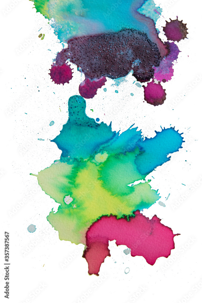 Abstract hand drawn watercolor textured background. Color splash with ...