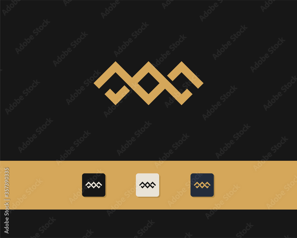 Letters W and M or WM line logo design. Linear minimal stylish emblem ...