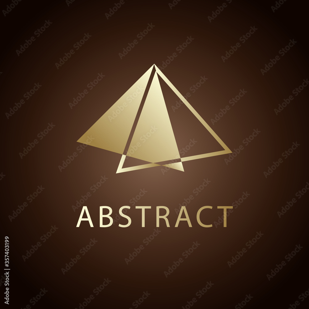 Vector illustration with abstract image of a gold arrow on a brown ...