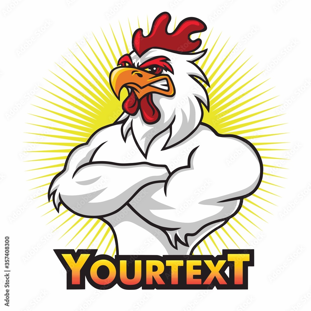 Angry Rooster Mascot Logo Premium Vector Cartoon Illustration Stock ...