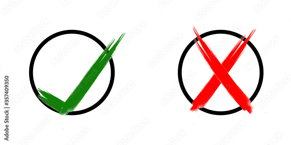 Green tick and red cross Stock Vector | Adobe Stock