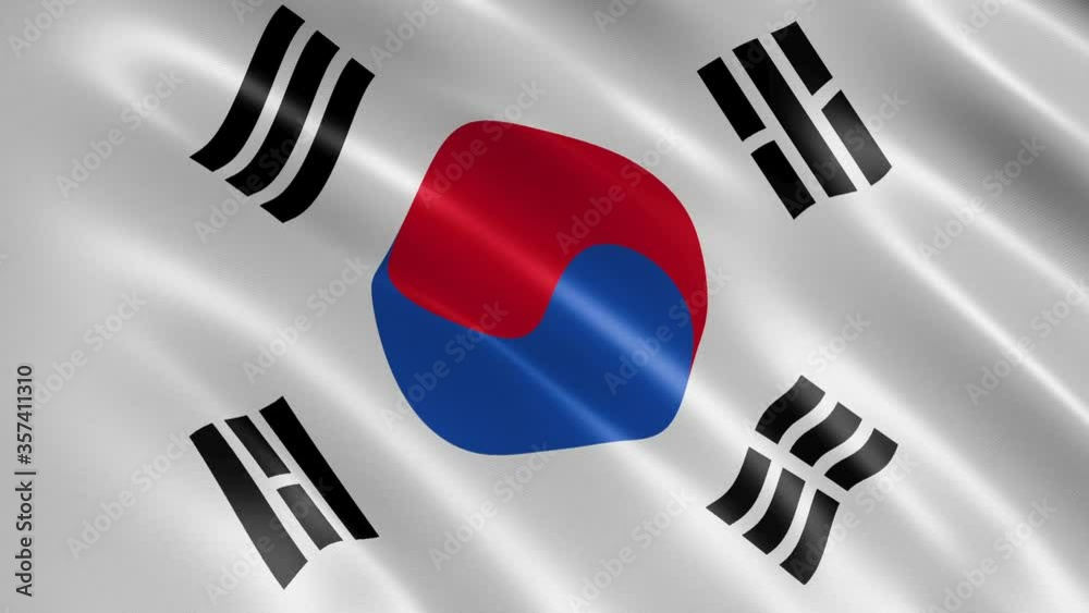 The flag of South Korea waving in the wind. Realistic flag background ...
