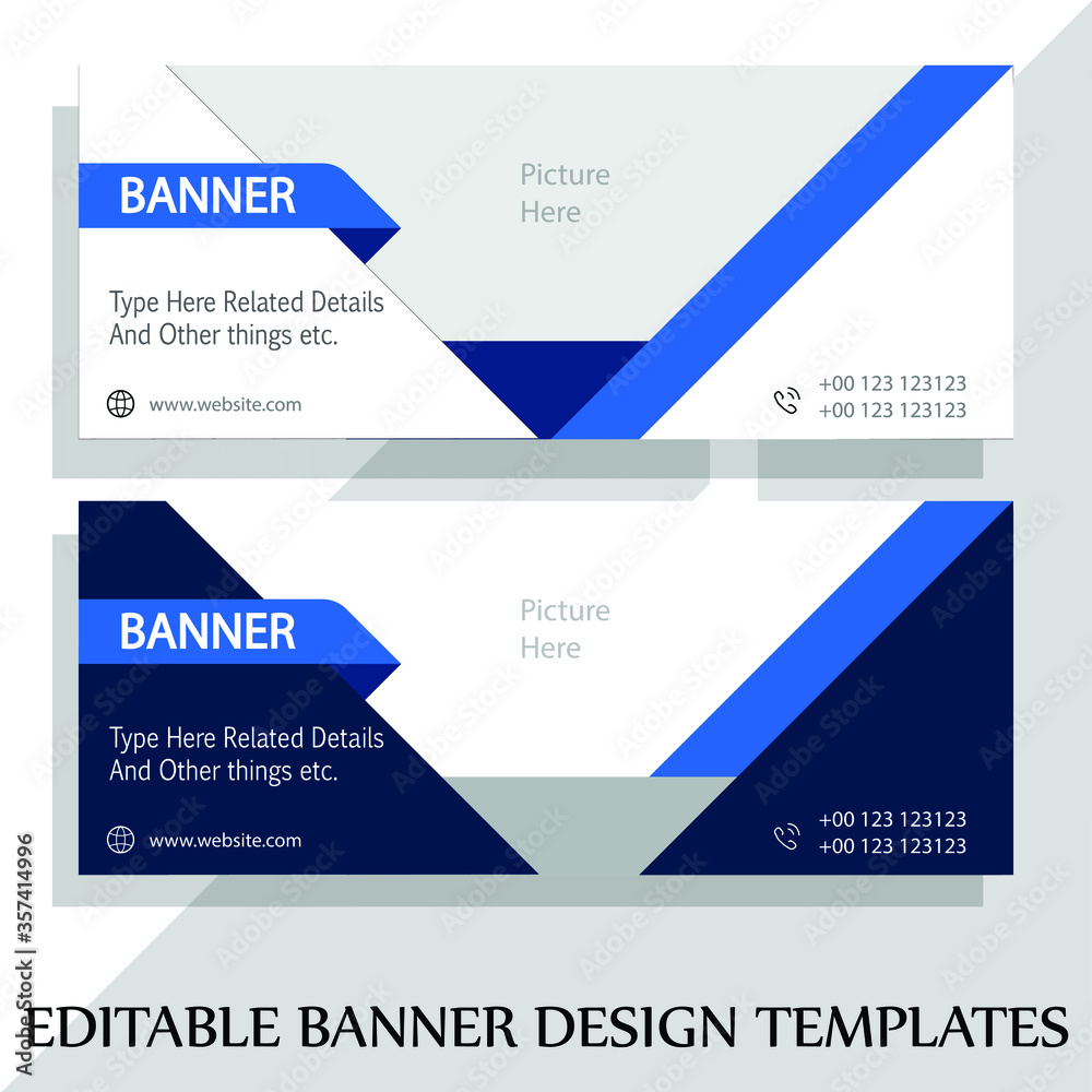 unique blue color banner design template Stock Vector | Adobe Stock