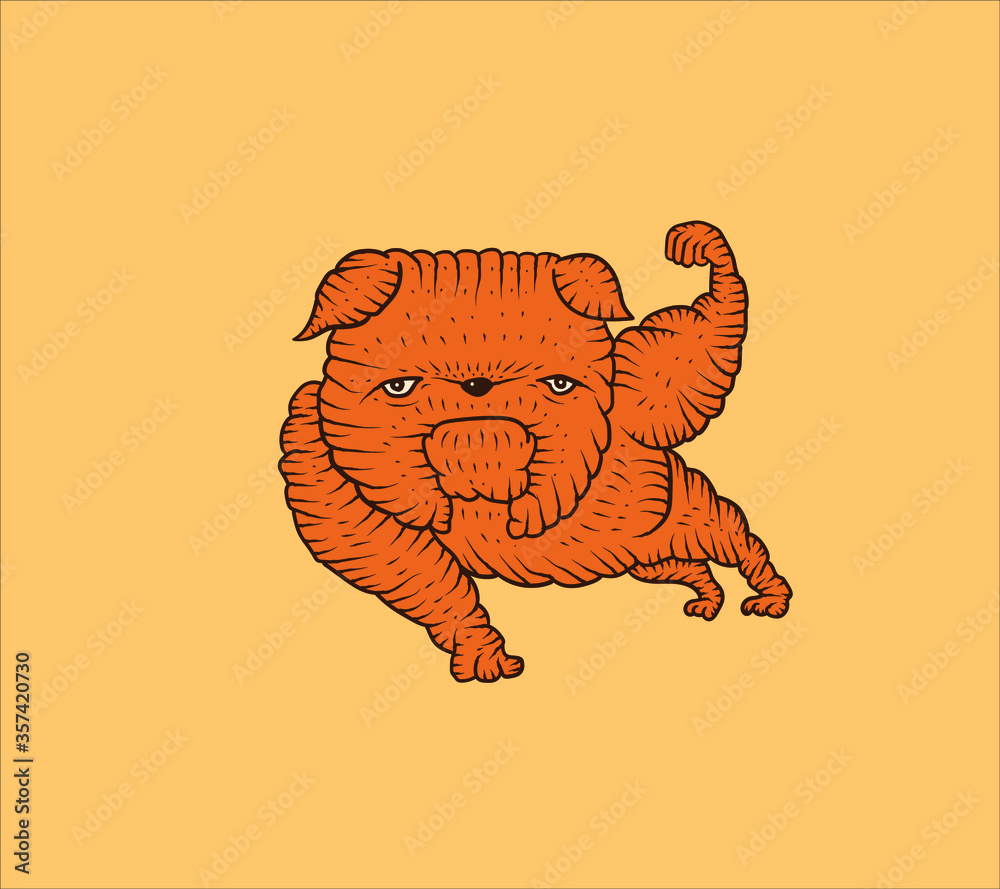Bulldog. Strong dog. Cartoon vector illustration Stock Vector | Adobe Stock