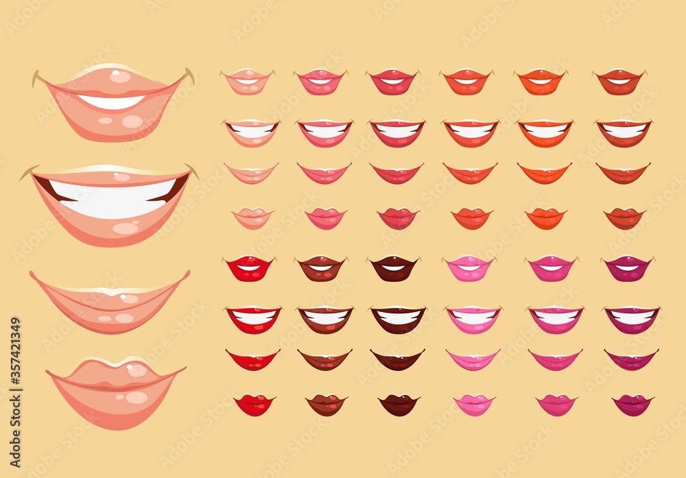 Cartoon color lips Stock Vector | Adobe Stock