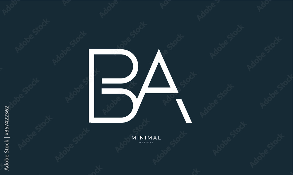 Alphabet letter icon logo BA Stock Vector | Adobe Stock