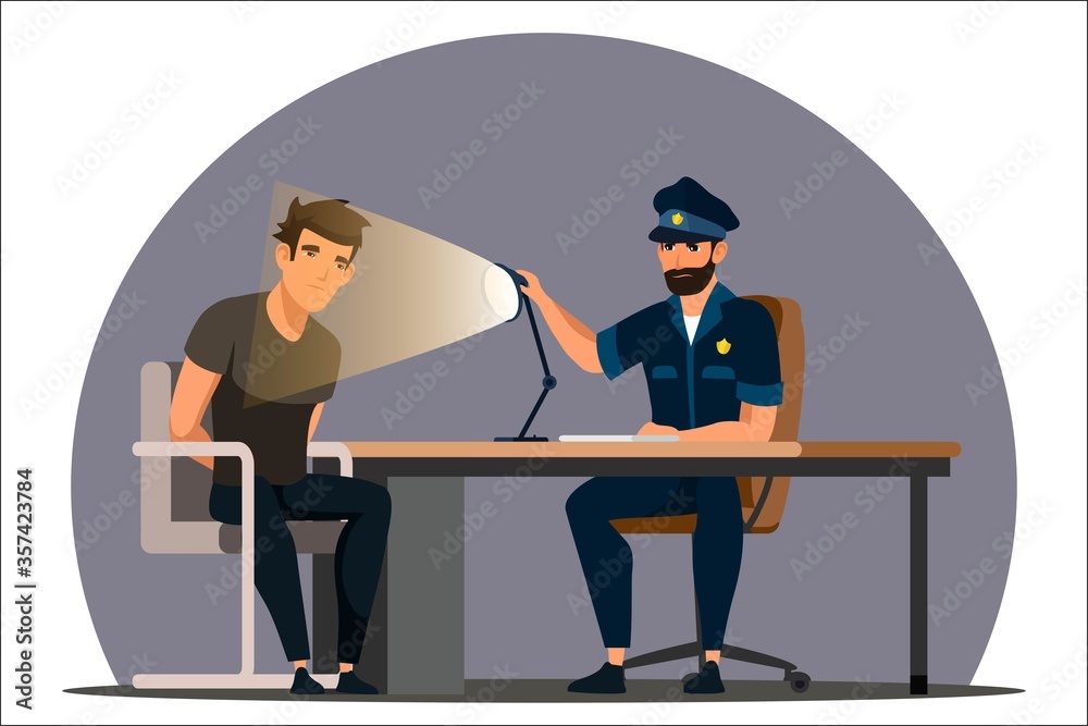 Vector character illustration work of police department Stock Vector ...